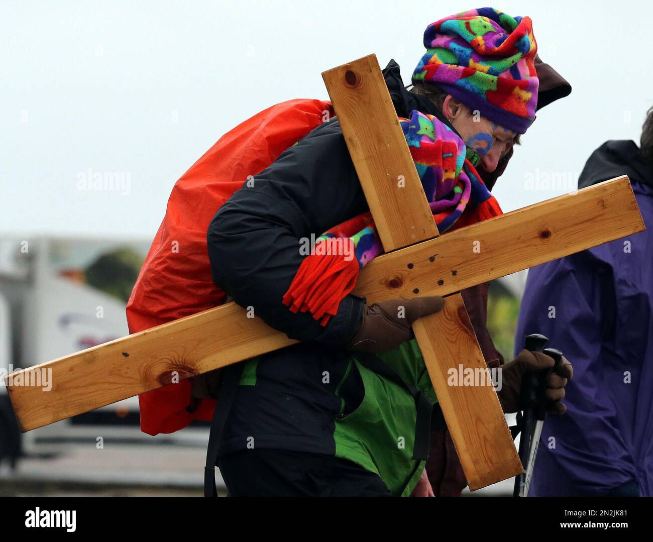 Pilgrims walk with crosses as the Northern Cross pilgrimage makes its ...