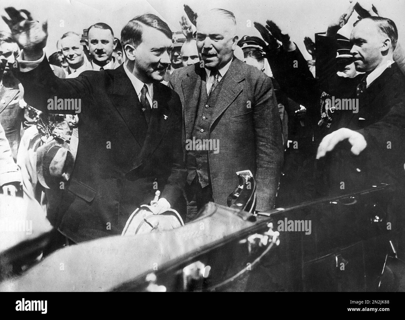 Nazi chancellor of Germany Adolf Hitler, left, and Konstantin von ...