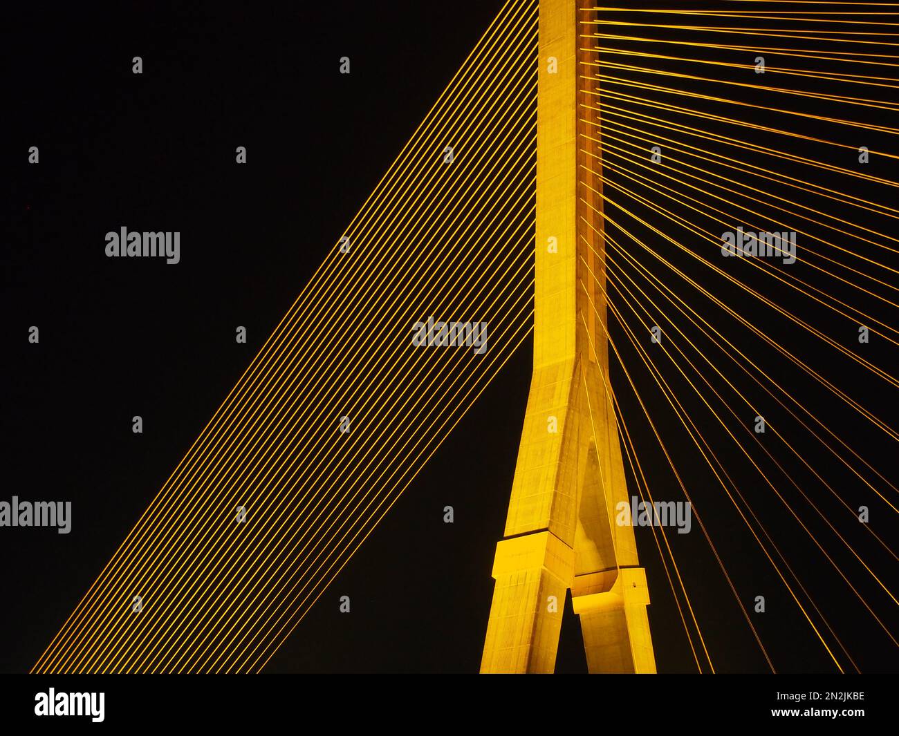 BANGKOK - High Resolution of Rama VIII Bridge Cable Light Reflection ...