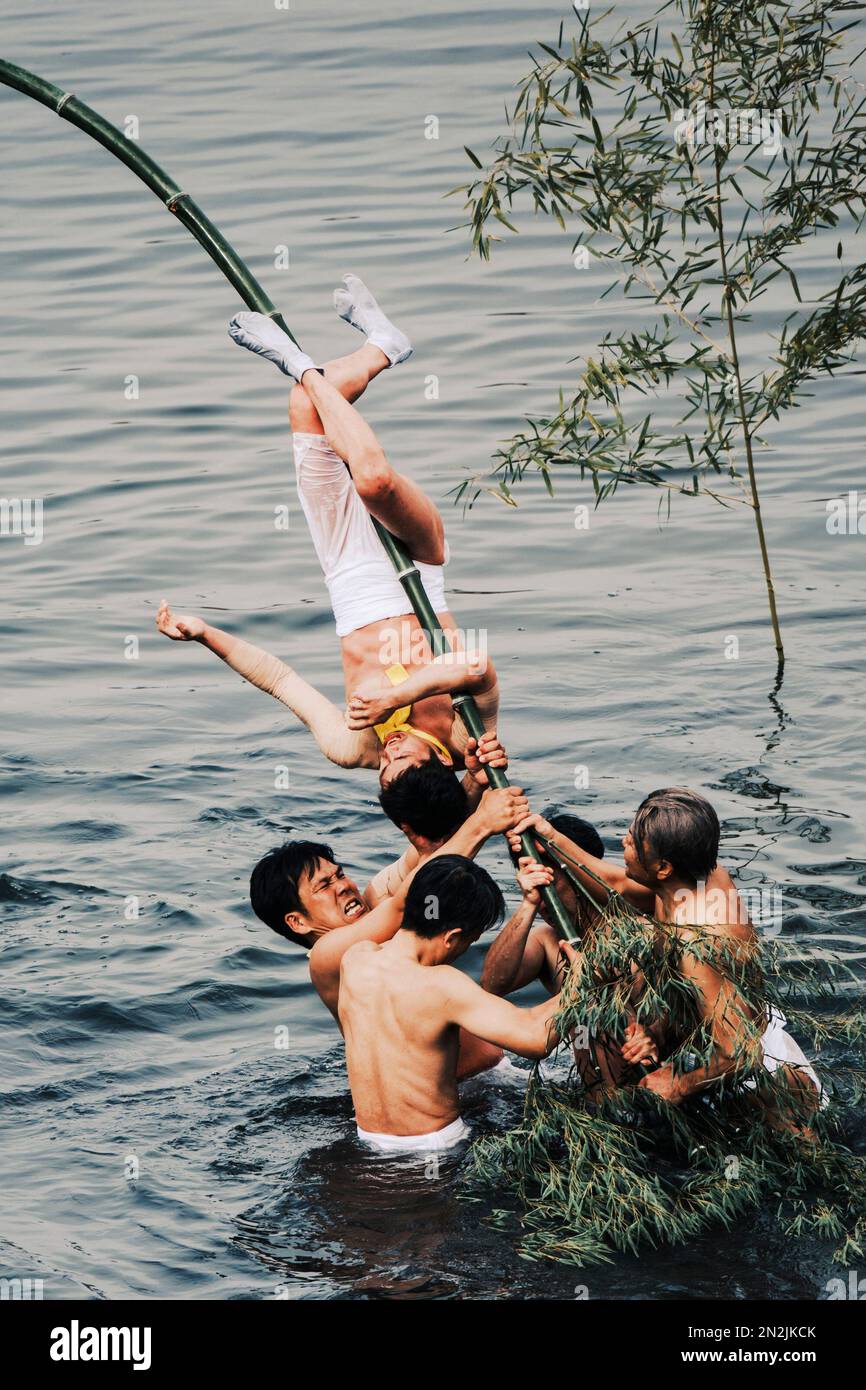 FEBRUARY 7, 2023 - Men participate in a yakudoshi ceremony during the ...