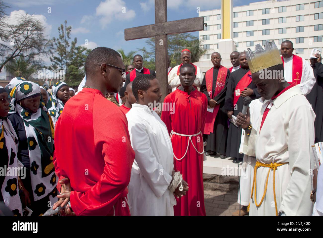 Head of the Catholic Church in Kenya, Cardinal John Njue, top center ...