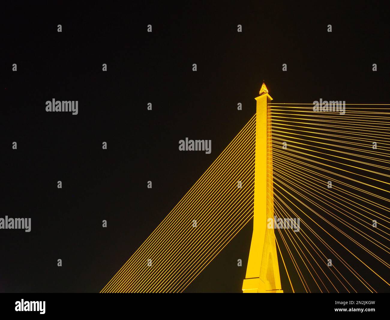 BANGKOK - High Resolution of Rama VIII Bridge Cable Light Reflection ...