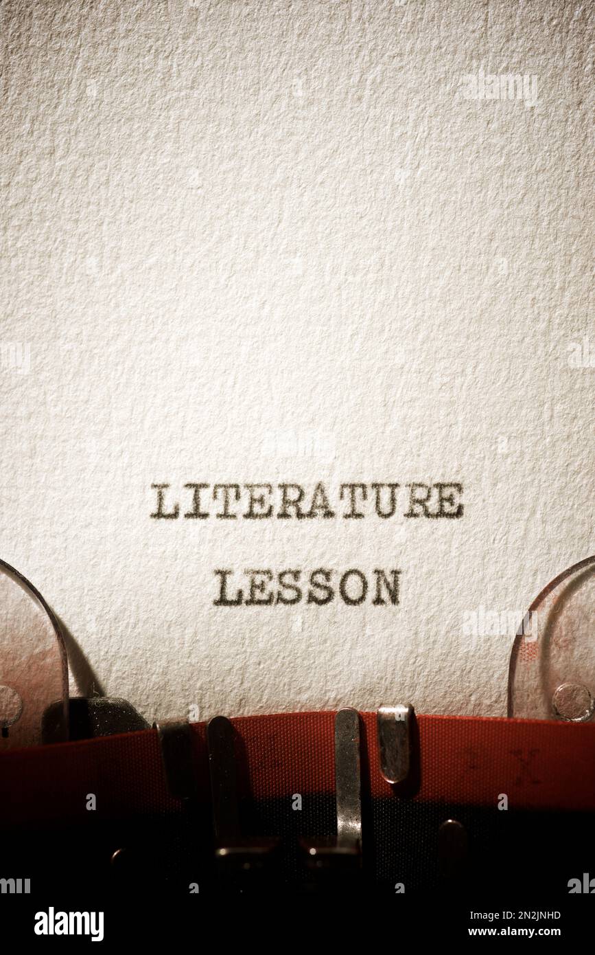 Literature lesson text written with a typewriter Stock Photo - Alamy