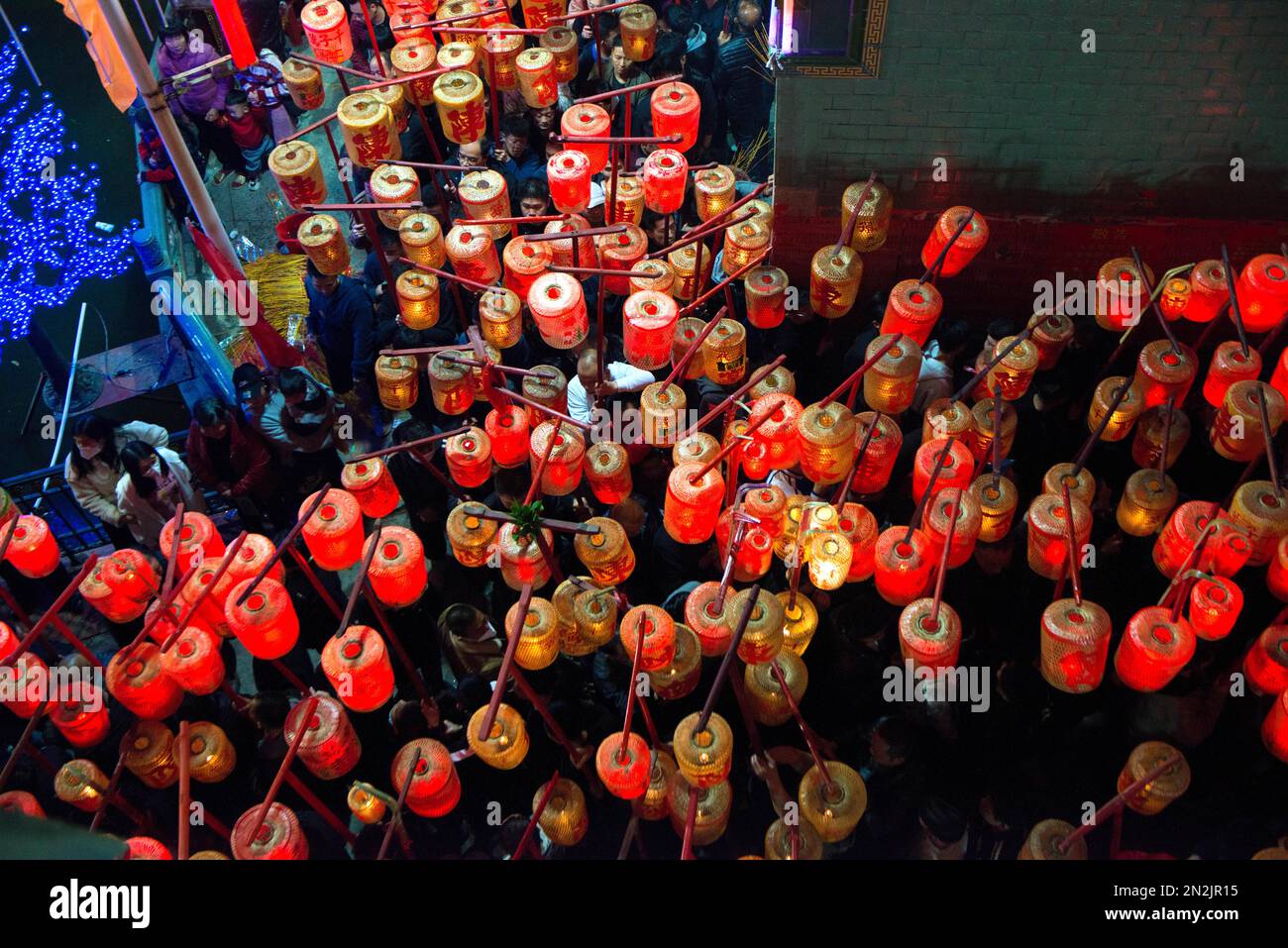 About ten thousand people take part in a lantern parade to celebrate ...