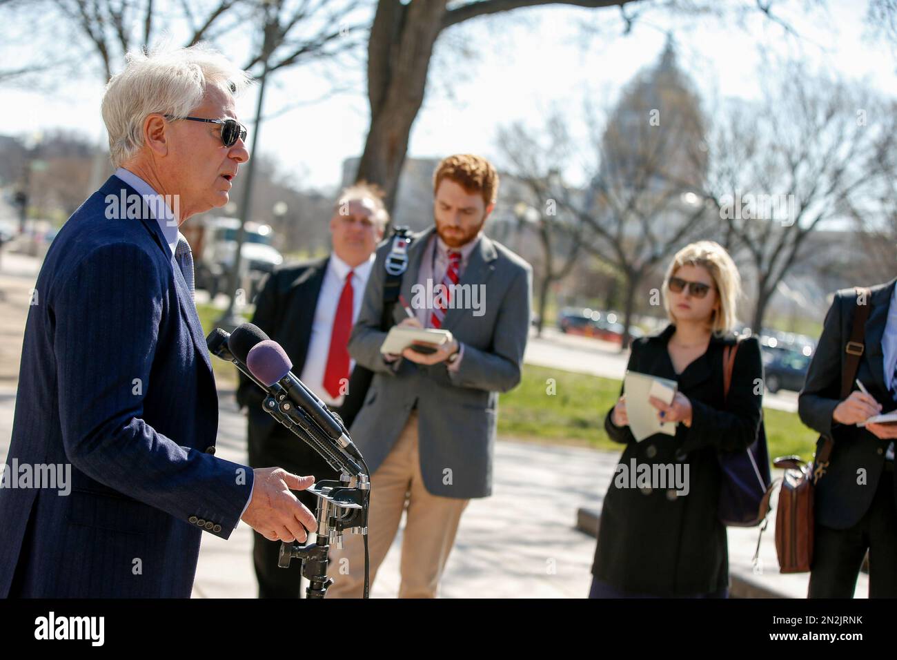 Freedom Watch attorney Larry Klayman speaks to reporters outside the ...
