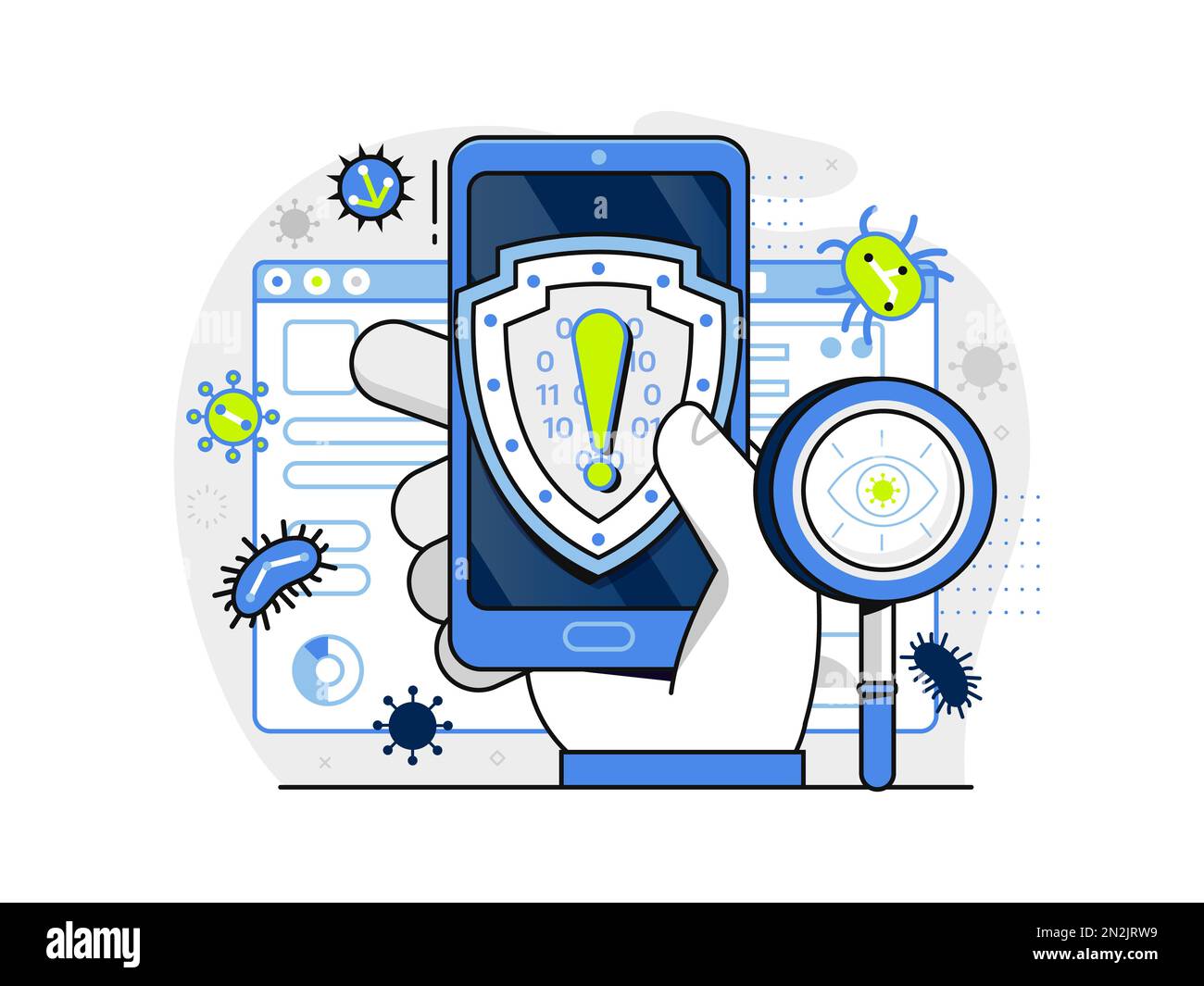 Mobile phone viruses Stock Vector Images - Alamy