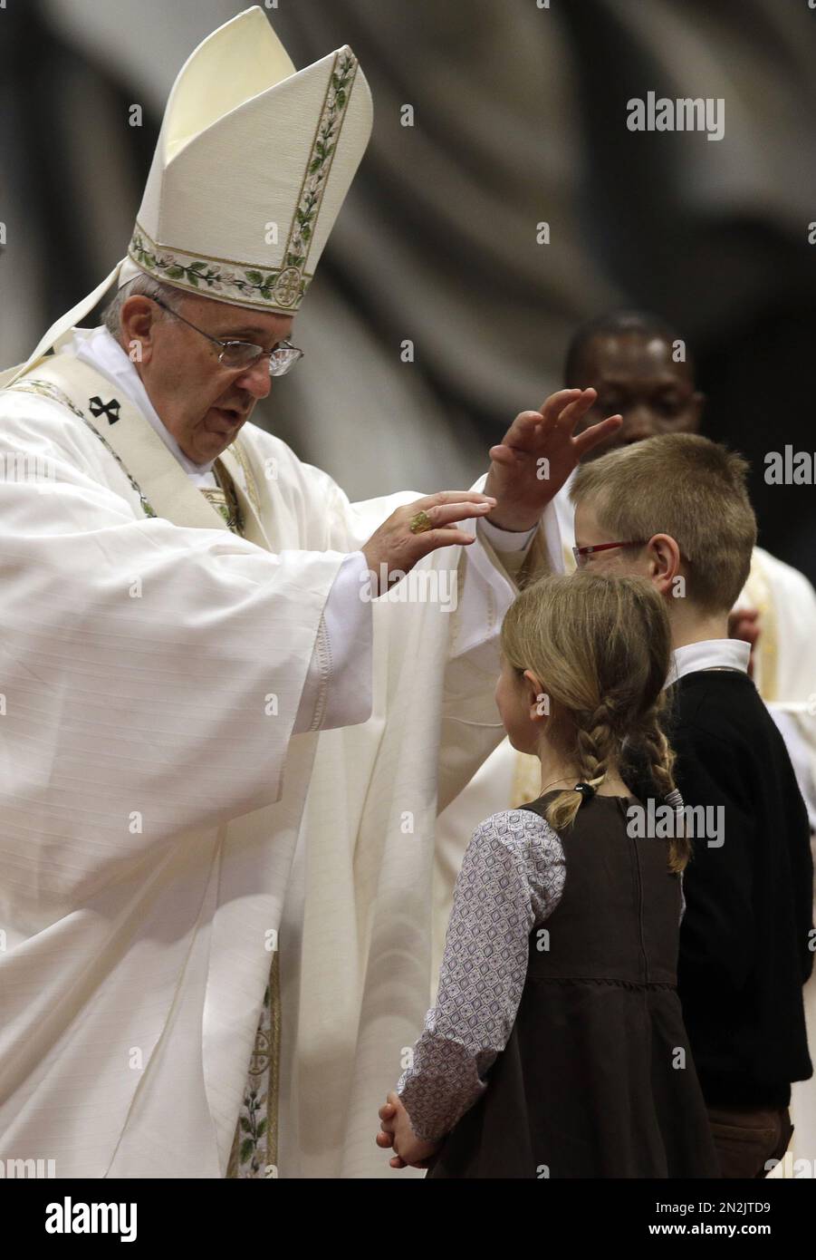 Pope Francis Pope blesses children as he presides over Chrism Mass in ...