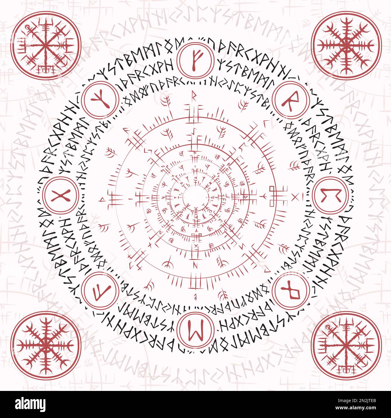 Runic alphabet black and red symbols Stock Vector Image & Art - Alamy