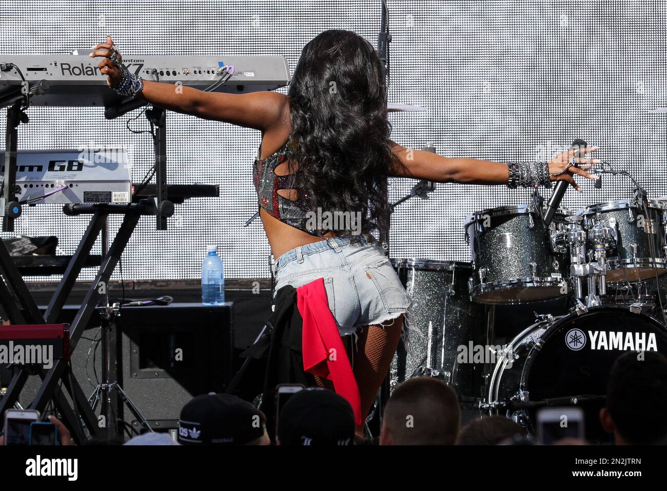 Sevyn Streeter performs on stage at the "Furious 7" Takeover held at ...