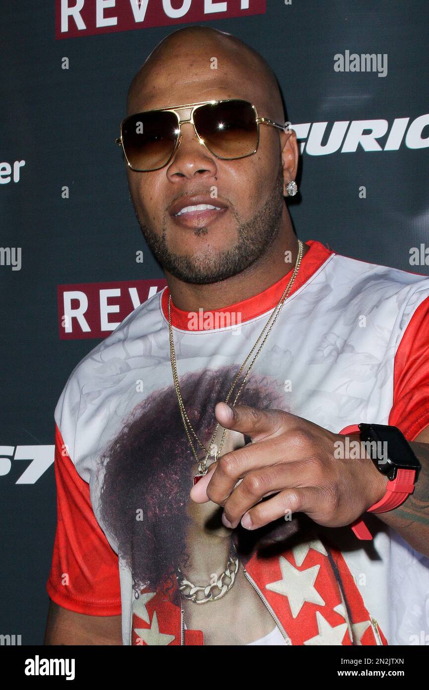 Flo Rida arrives at the "Furious 7" Takeover held at the Revolt Live ...