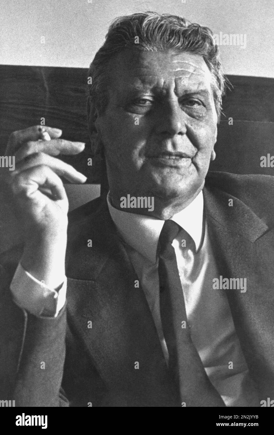 Otto Skorzeny, the former S.S Colonel, sits in his Madrid office, off ...