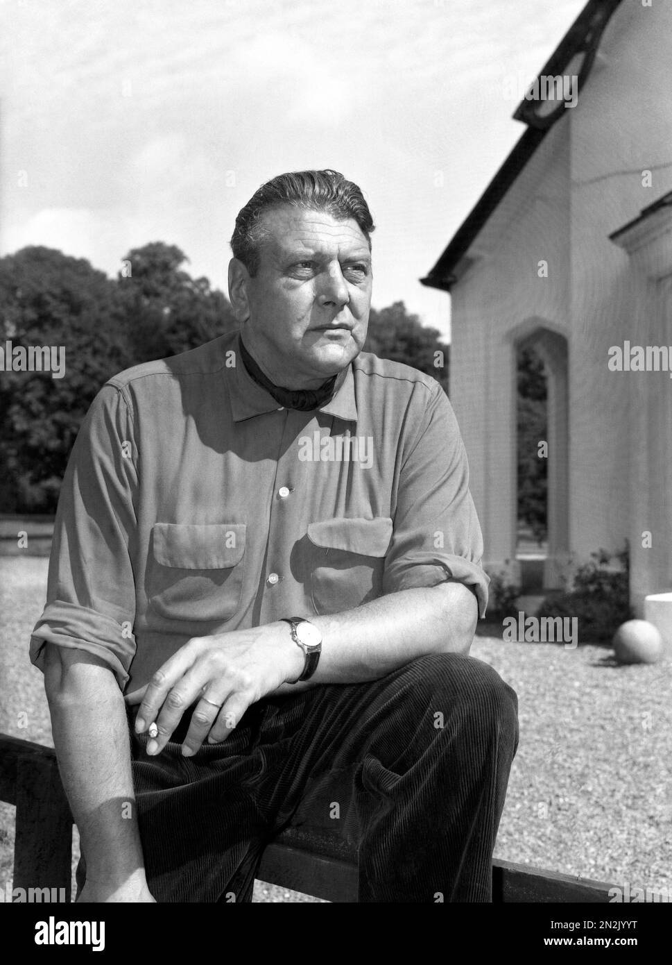 Former German S.S parachutist Colonel Otto Skorzeny at his farmhouse ...