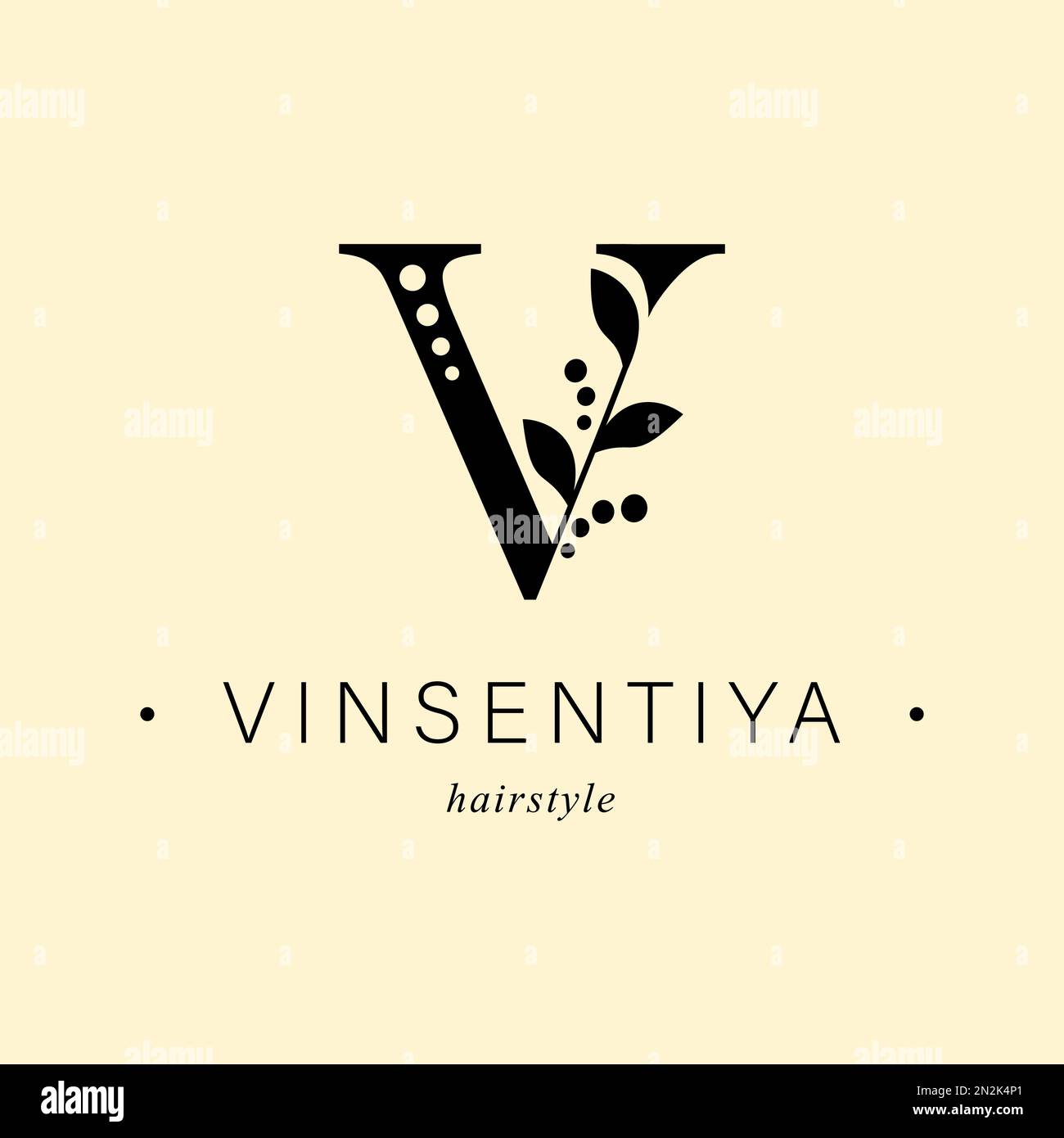 Logo, capital letter v. Monogram of Botanical Minimalistic with natural ...
