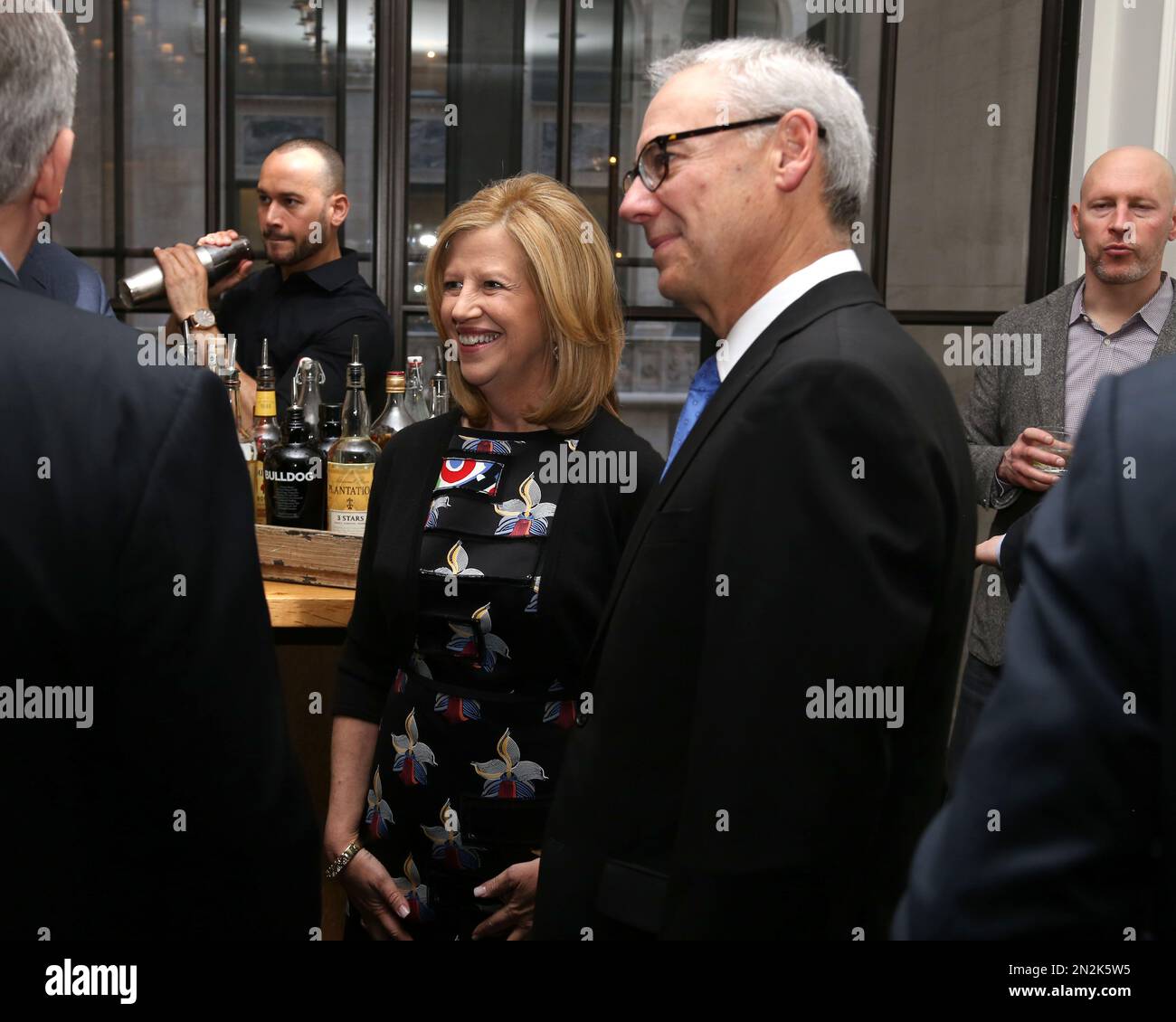 Abbe Raven, left, and husband Martin Tackel attend A+E Networks ...