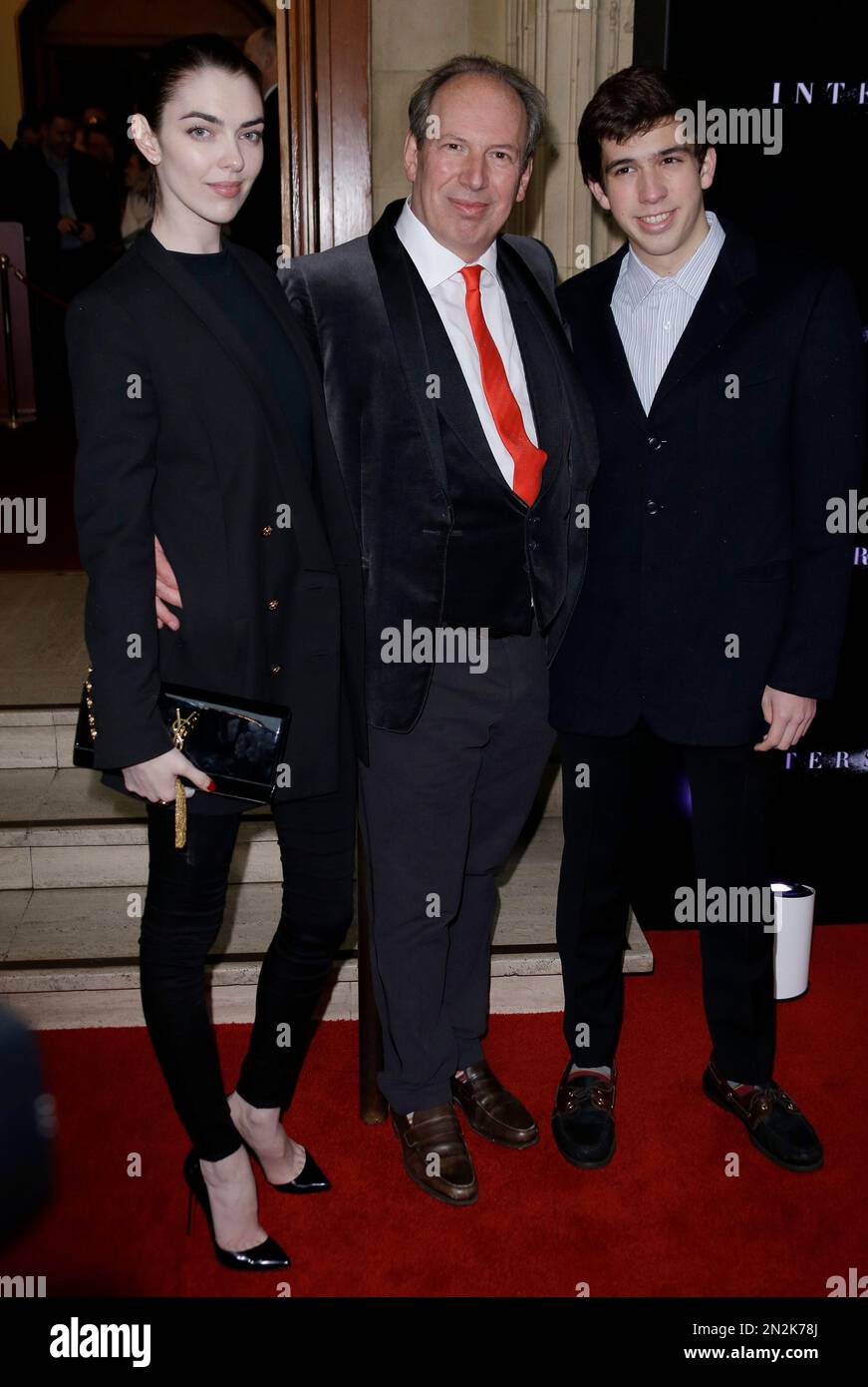 Composer Hans Zimmer, centre, with Zoe and Jack Zimmer, arrives for the ...