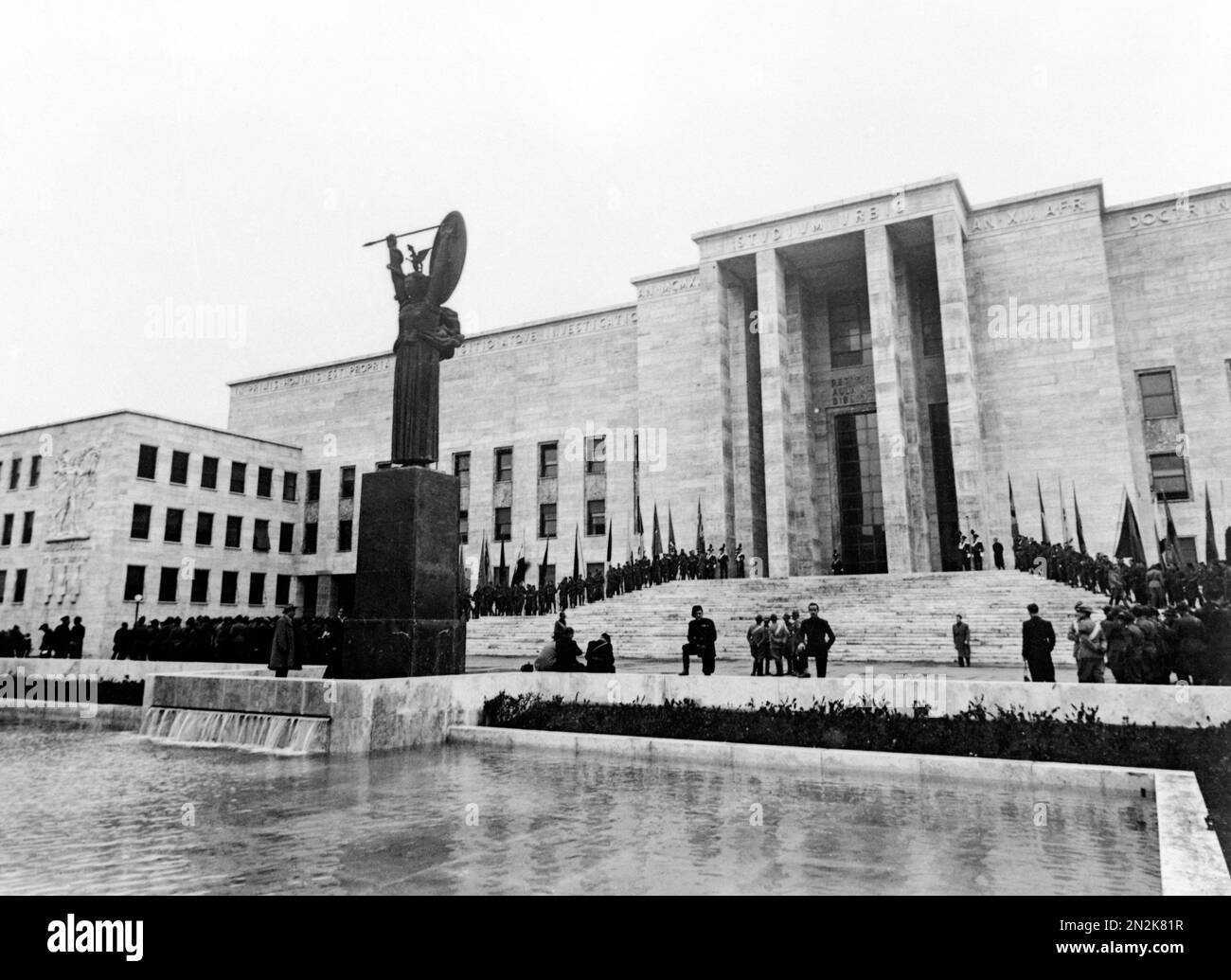 A view of the headquarters of the new University City of Rome, as a ...