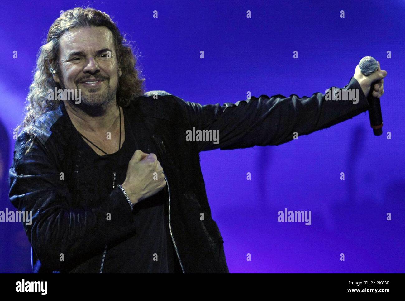 FILE - This Feb. 24, 2013 file photo shows Fher Olvera, lead singer for ...