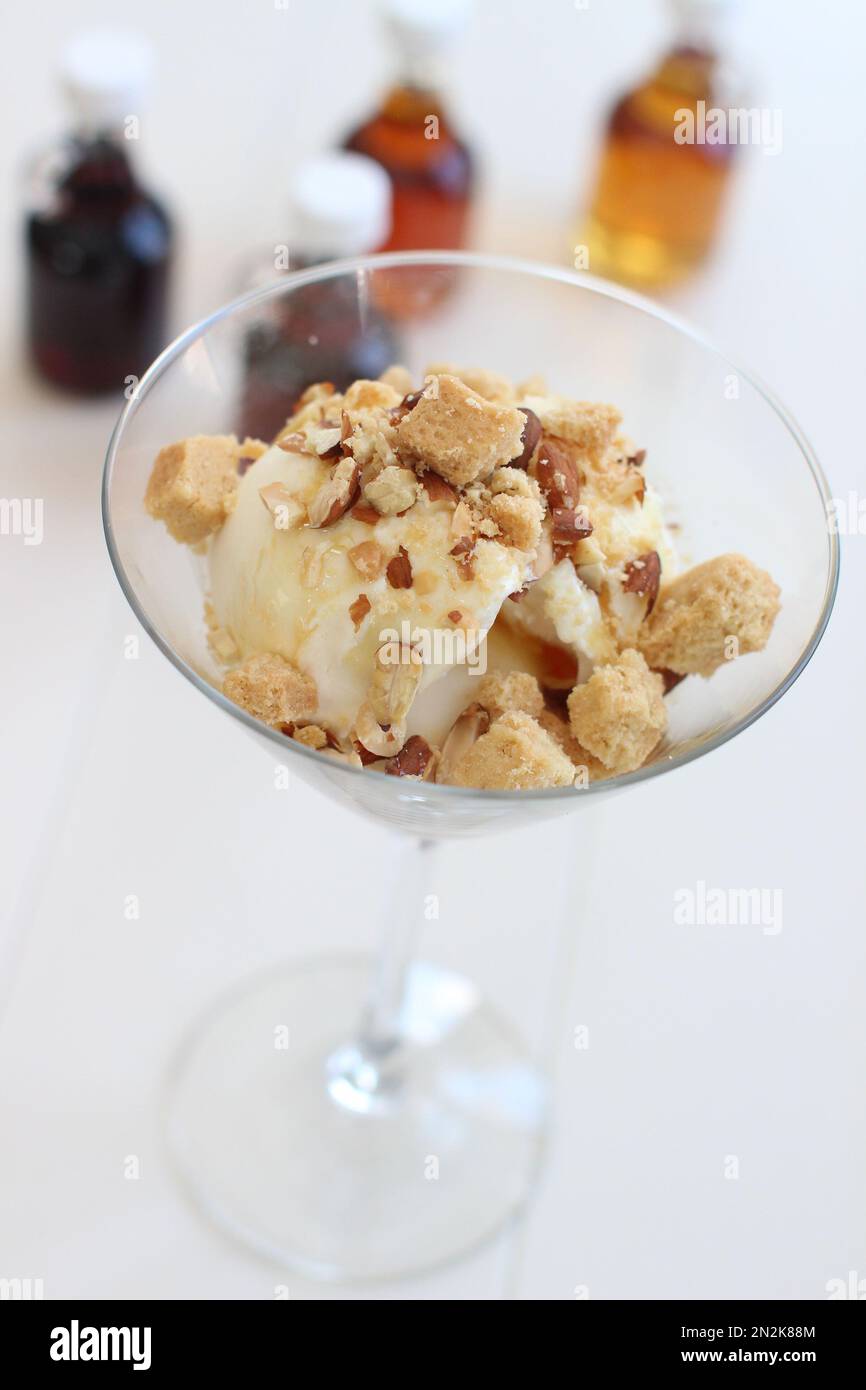 This March 9, 2015 photo shows maple syrup sundae in Concord, NH. (AP ...