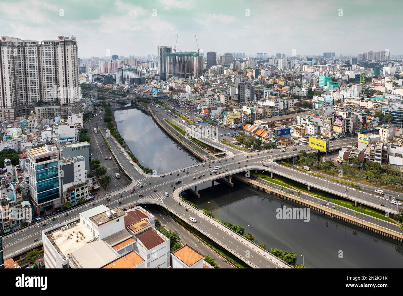 A high level view looking over Ho Chi Minh City, Vietnam Stock Photo ...