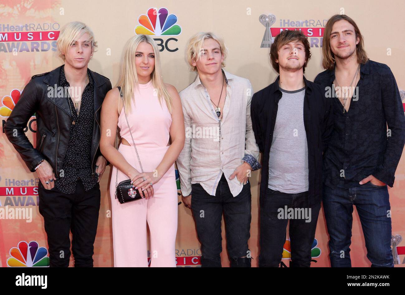 Riker Lynch, from left, Rydel Lynch, Ross Lynch, Ellington Ratliff and ...