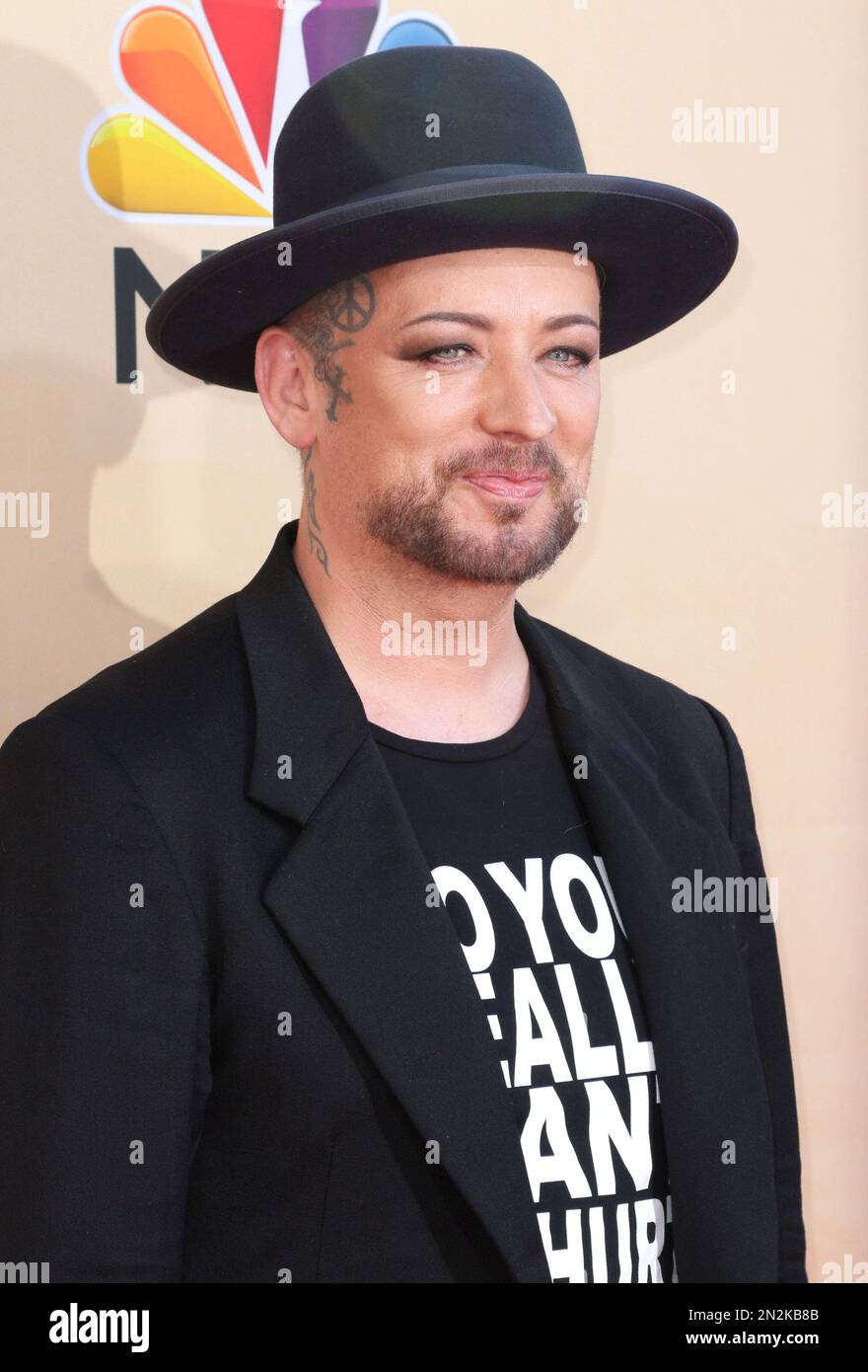 Boy George arrives at the iHeartRadio Music Awards at The Shrine ...