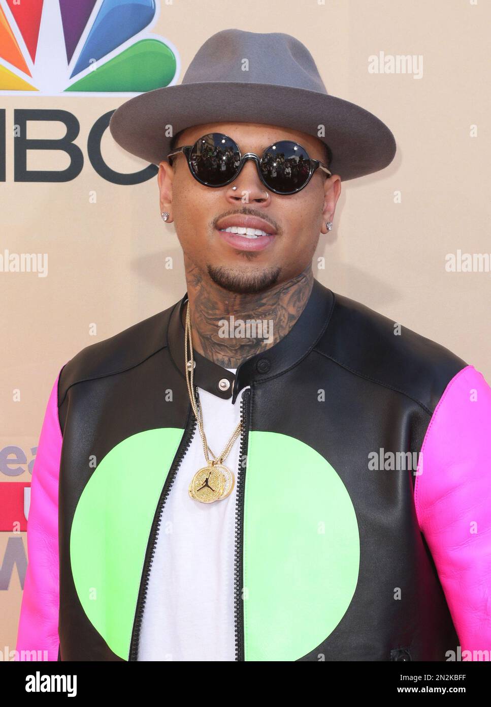 Chris Brown arrives at the iHeartRadio Music Awards at The Shrine ...