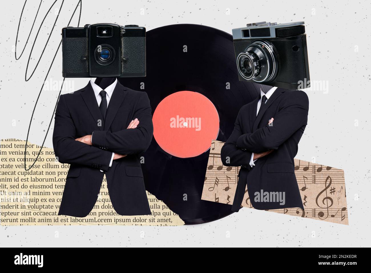 Collage photo picture image poster postcard of two handsome successful ...