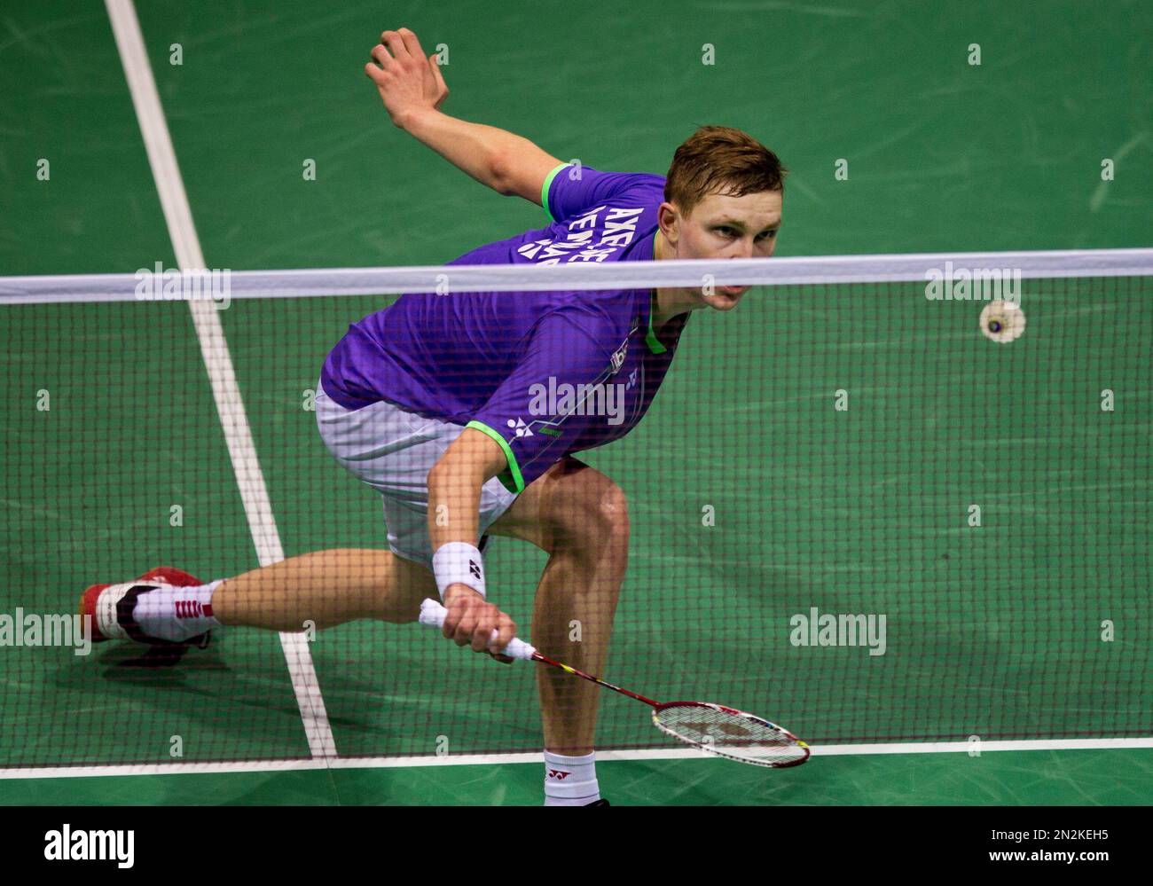 Denmark's Viktor Axelsen plays against India's K. Srikanth at the men's ...