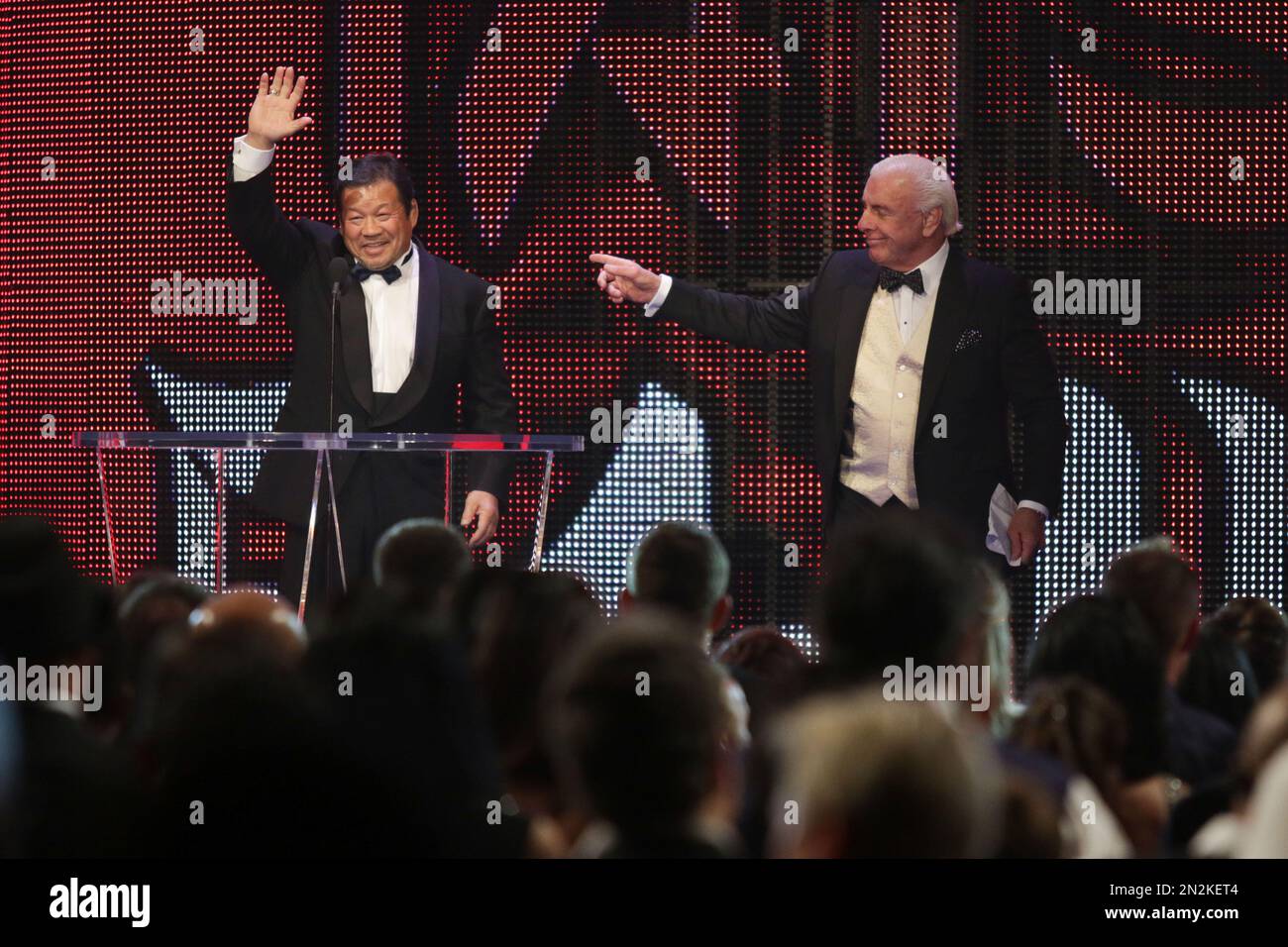 IMAGE DISTRIBUTED FOR WWE - Inductee Tatsumi Fujinami, left, is ...