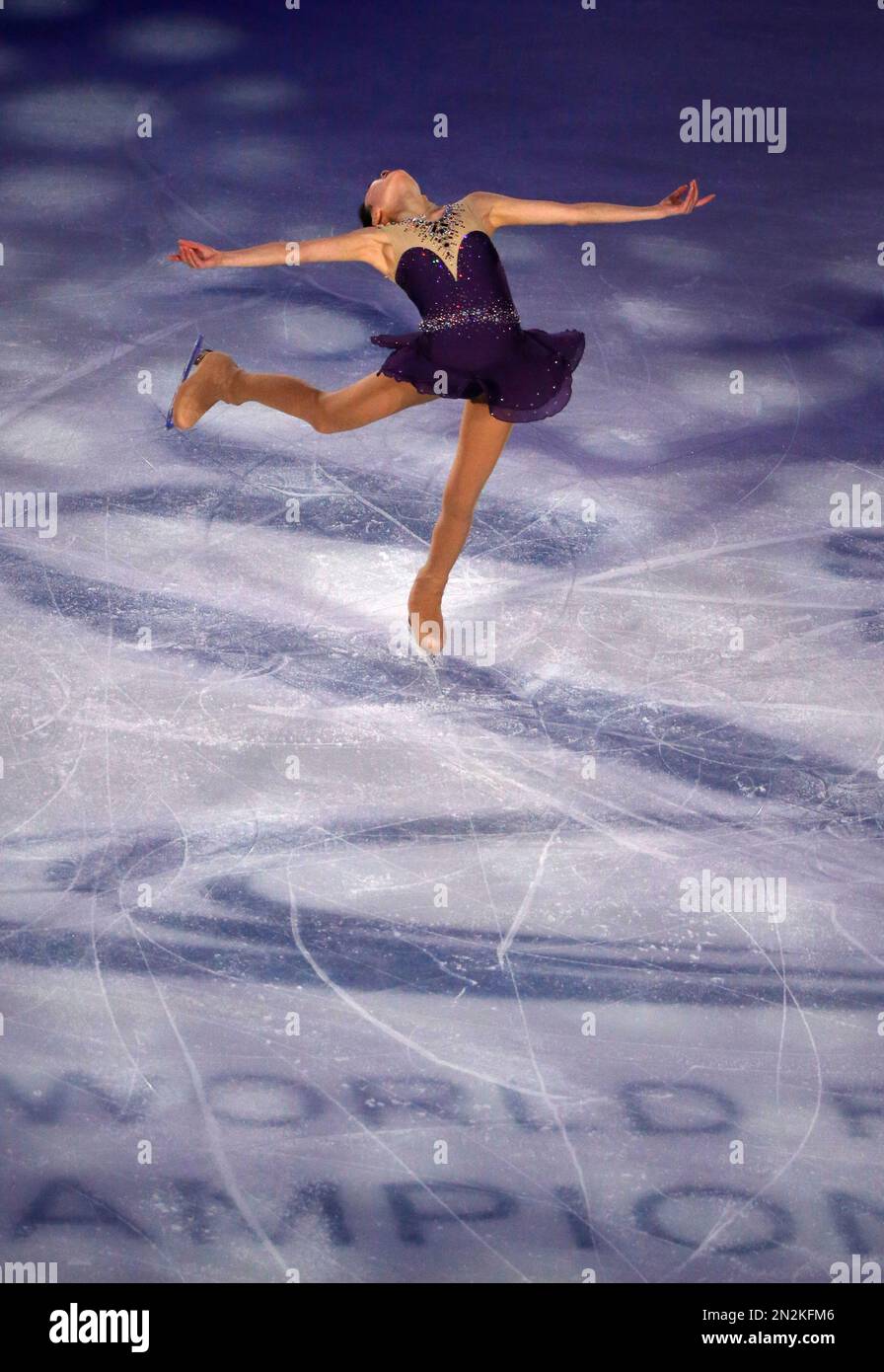Li Zijun of China performs during the Exhibition event in the ISU World ...