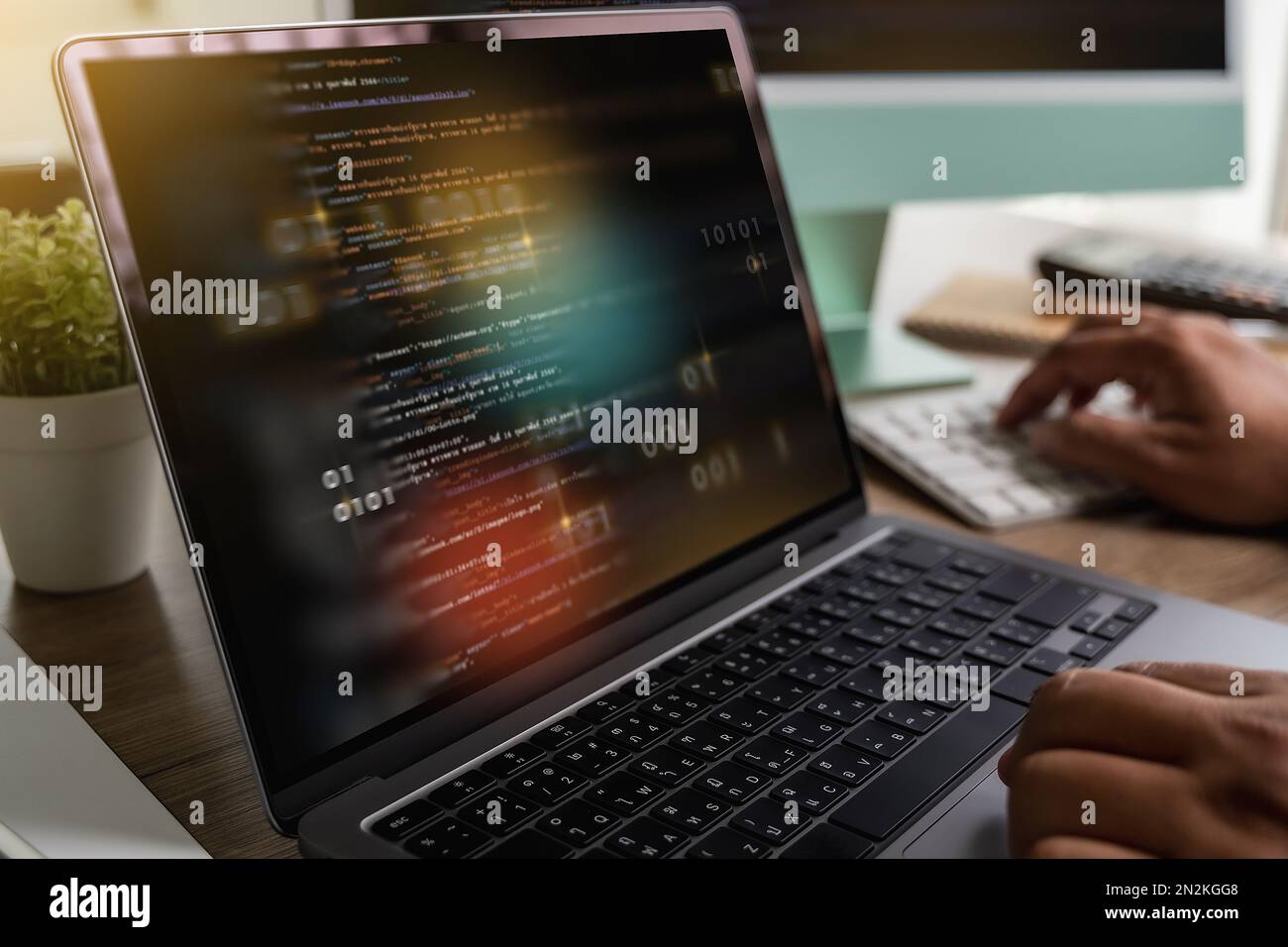 software engineer working on a laptop Website application development ...