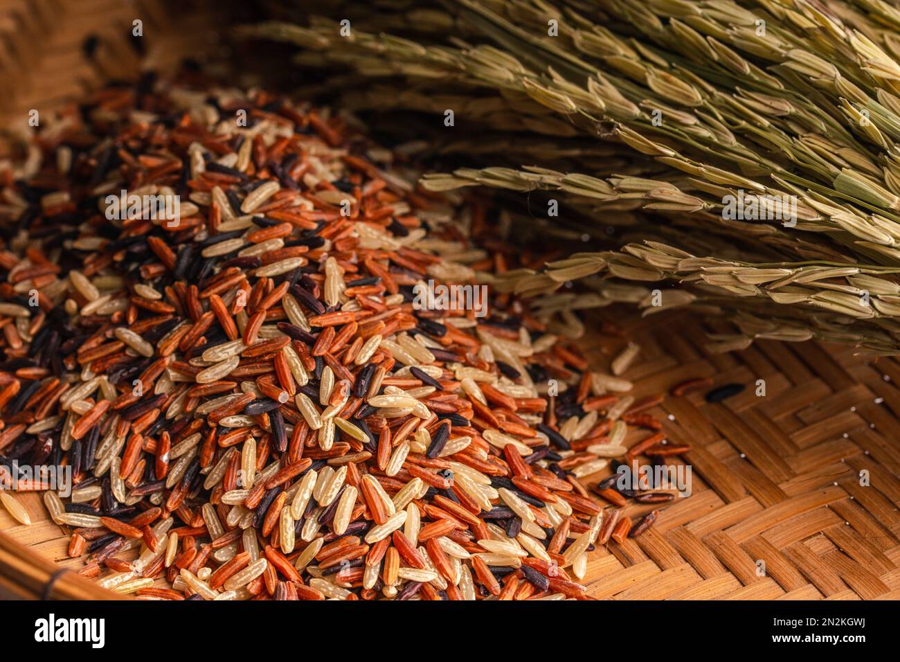 Raw three color jasmine rice.Thai rice grains Stock Photo - Alamy