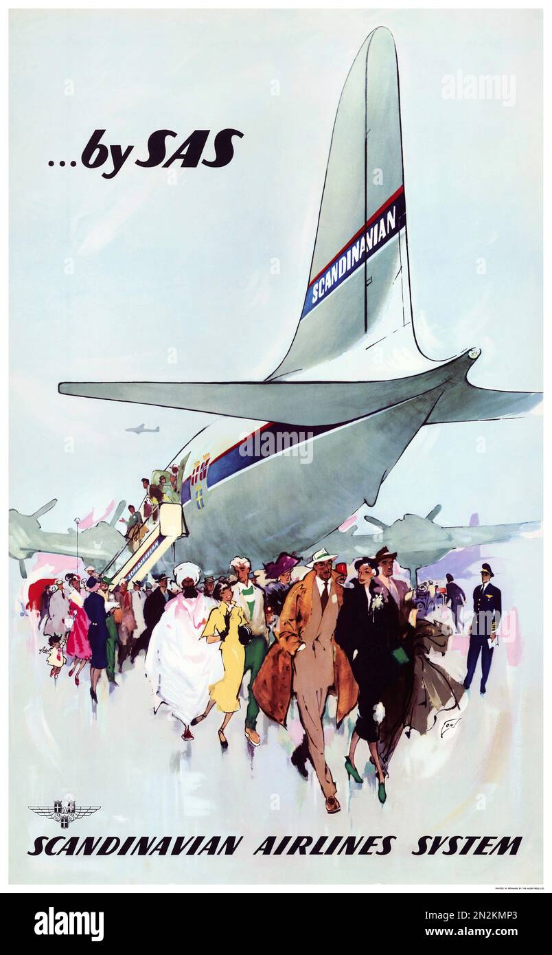 Scandinavian airlines poster Cut Out Stock Images & Pictures - Alamy