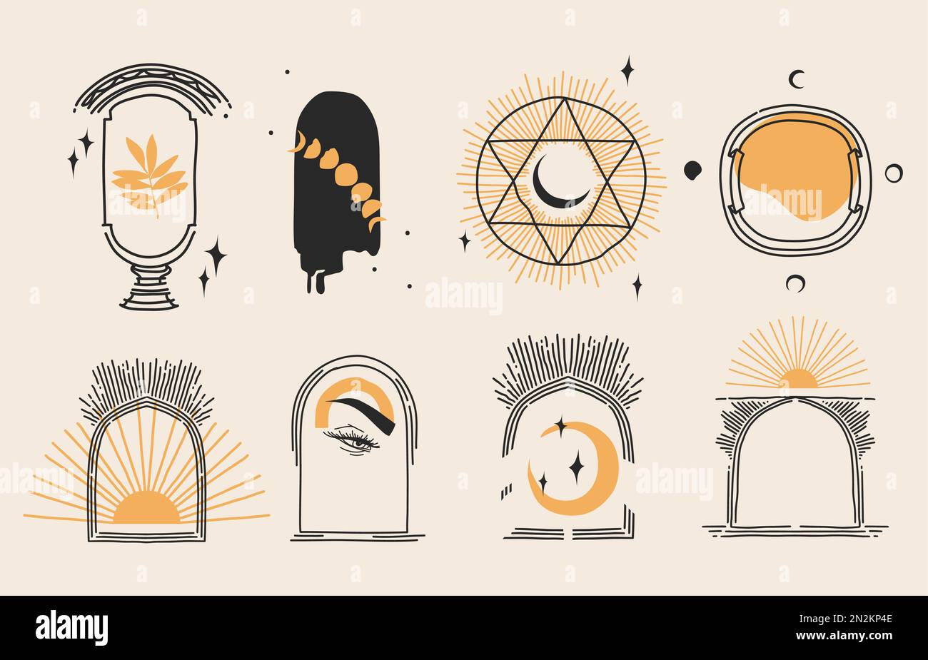 Moon phases arch Stock Vector Images - Alamy
