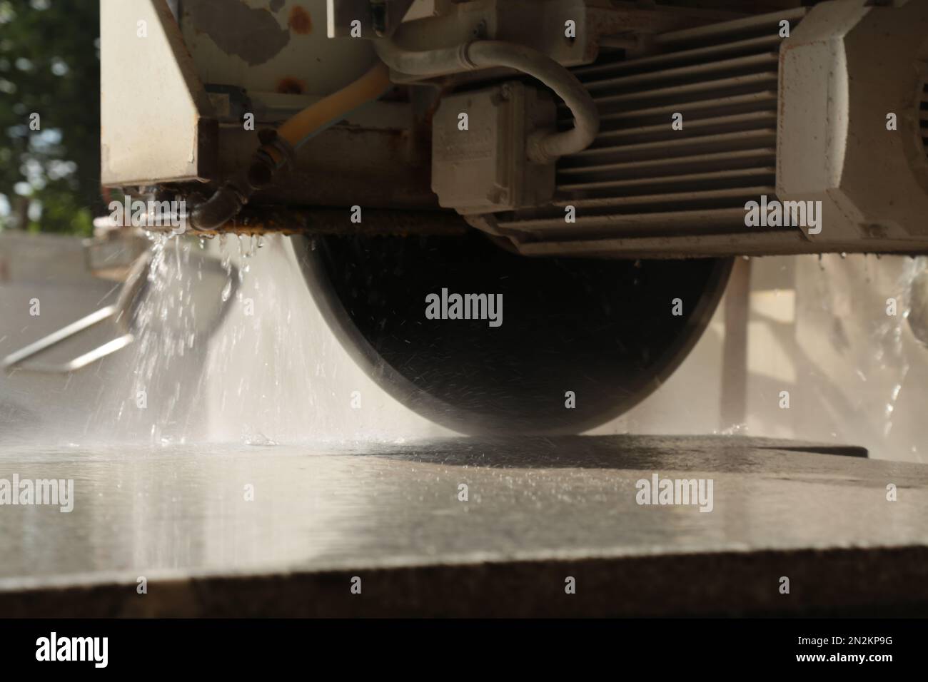 Processing of marble in the quarry. Industrial Machinery for cutting ...