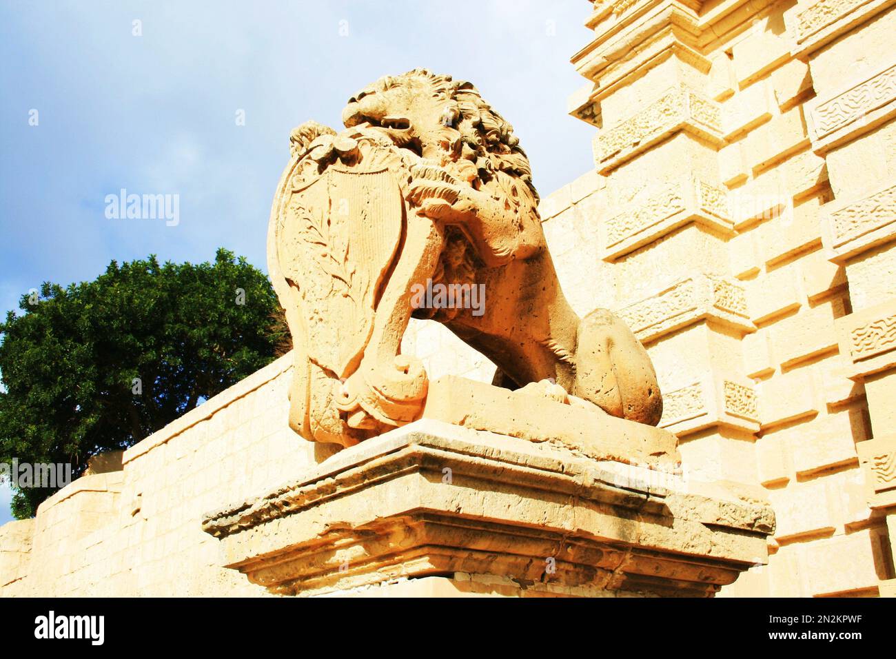 The architecture of the Cathedral of the Assumption in Gozo in detail ...
