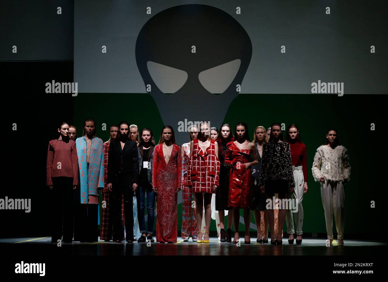 Models shows a creation by Russian designer Mari Butenko at the ...