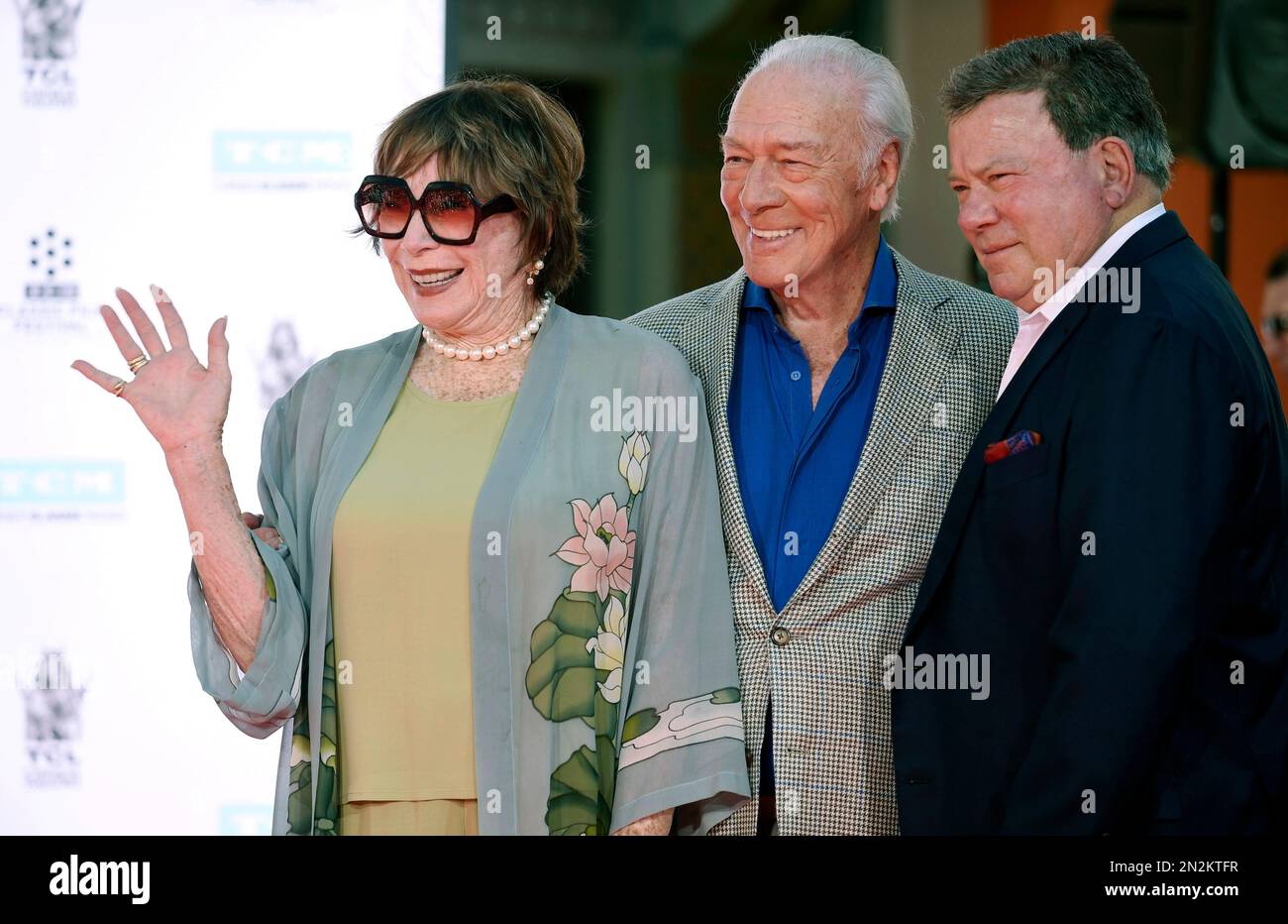 Actor Christopher Plummer, center, poses with actors Shirley MacLaine ...