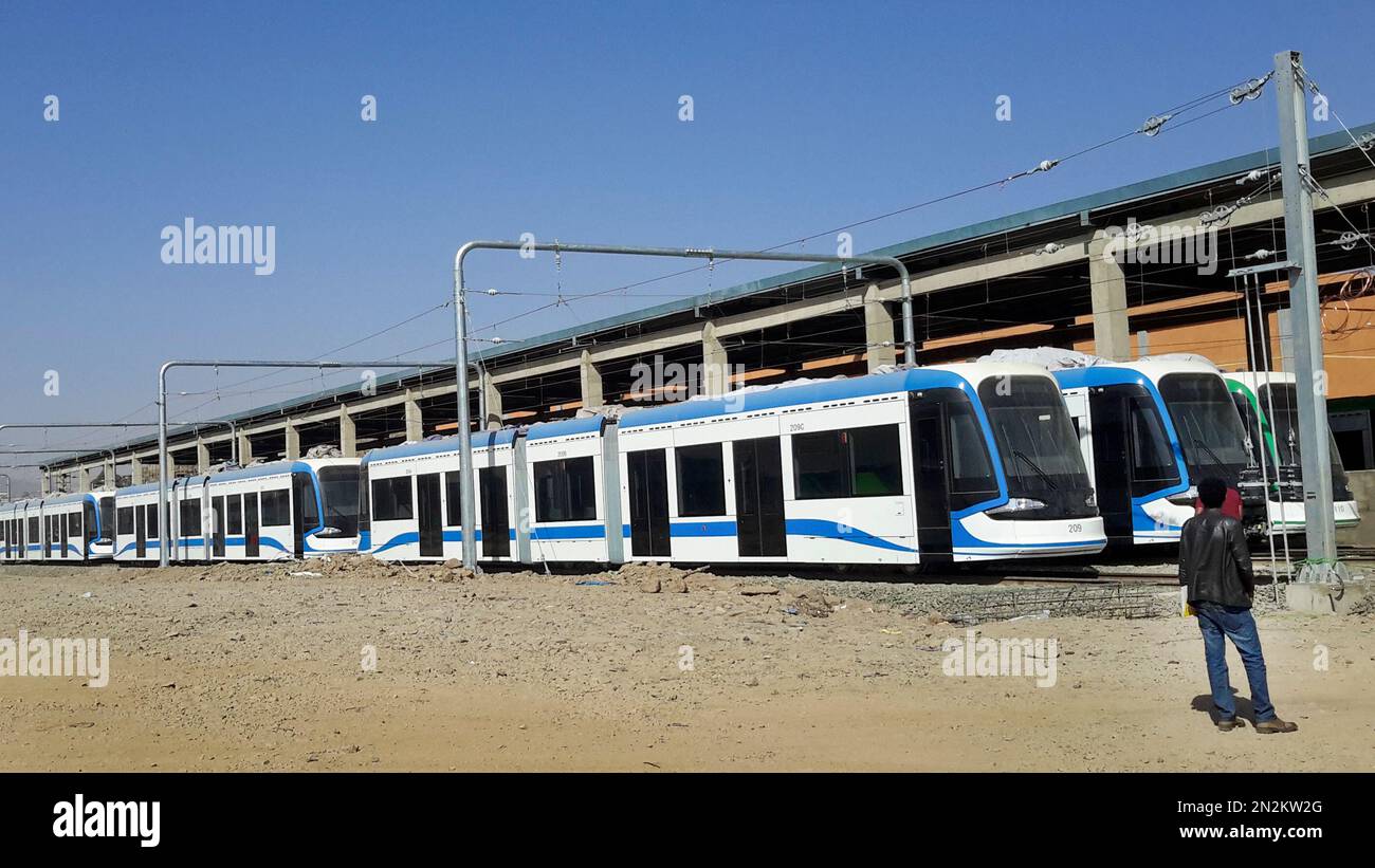 In this photo taken Sunday, March 8, 2015, three trams that were ...