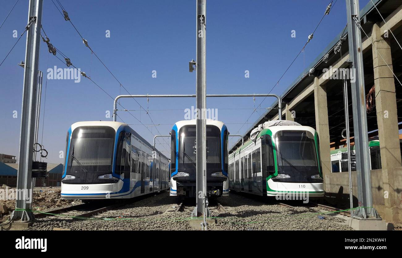 In this photo taken Sunday, March 8, 2015, three trams that were ...