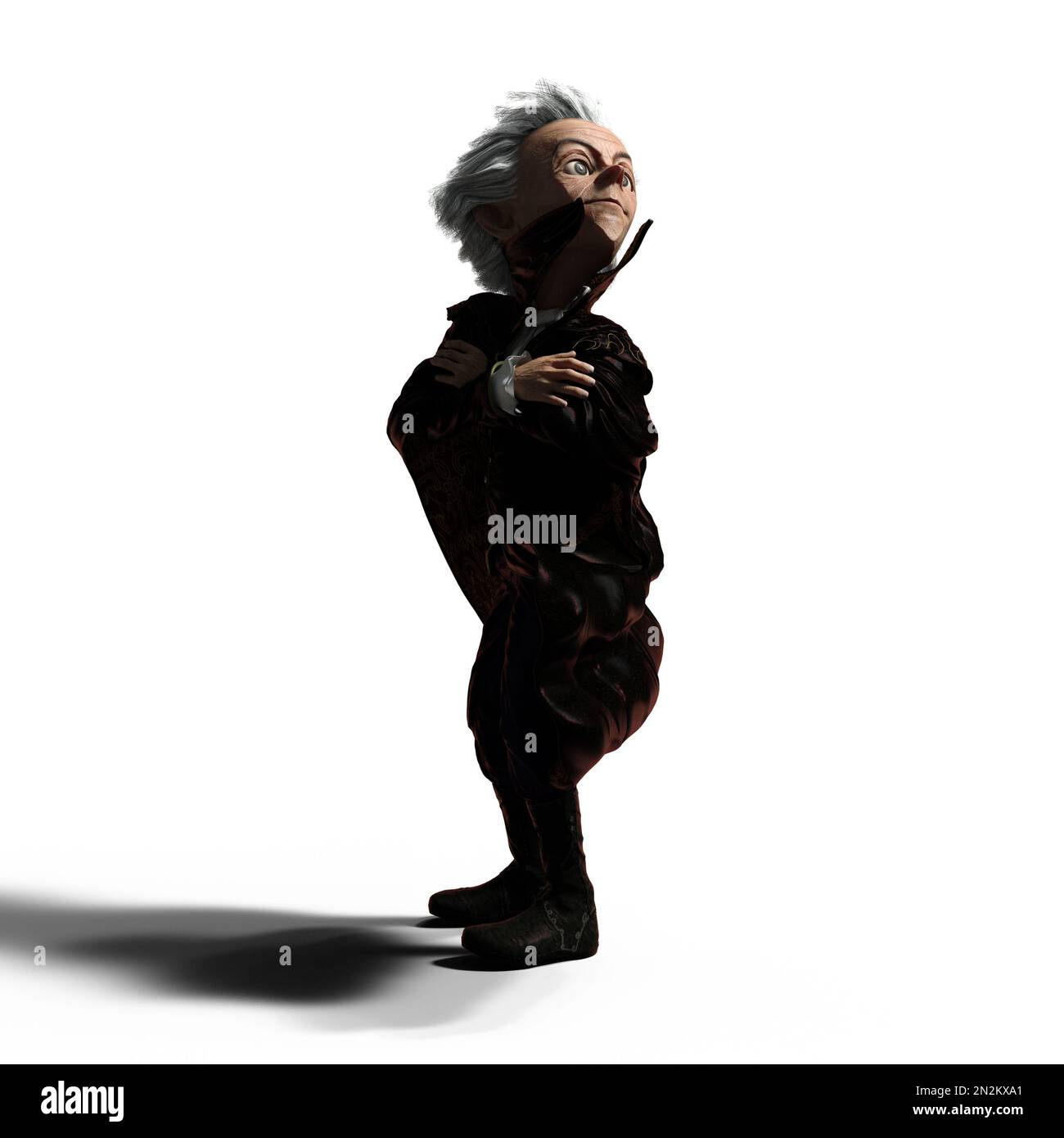 3D-illustration of a cute and funny cartoon earl vampire with a very ...