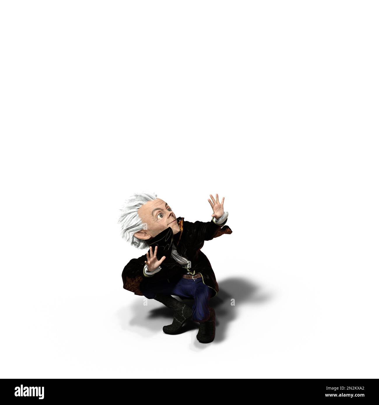 3D-illustration of a cute and funny cartoon earl vampire with a very ...