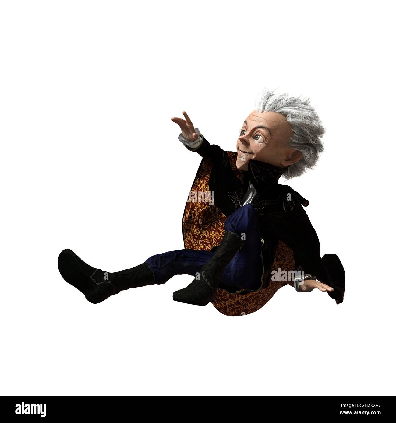 3D-illustration of a cute and funny cartoon earl vampire with a very ...