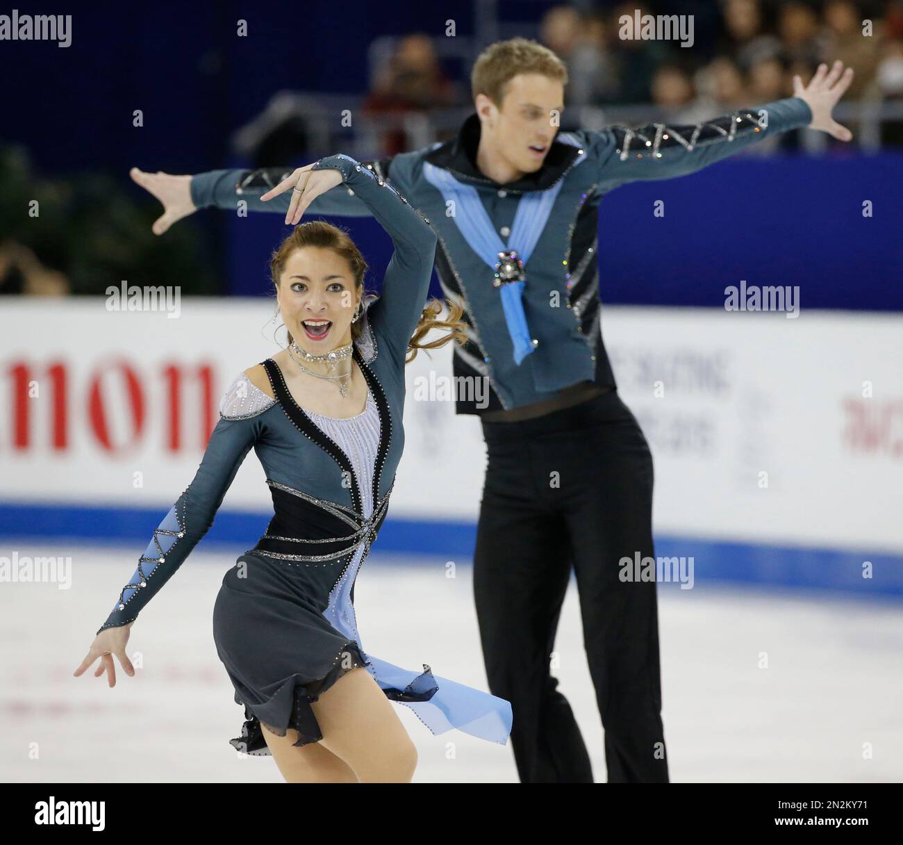 Allison Reed and Vasili Rogov of Israel perform during the Ice Dance ...