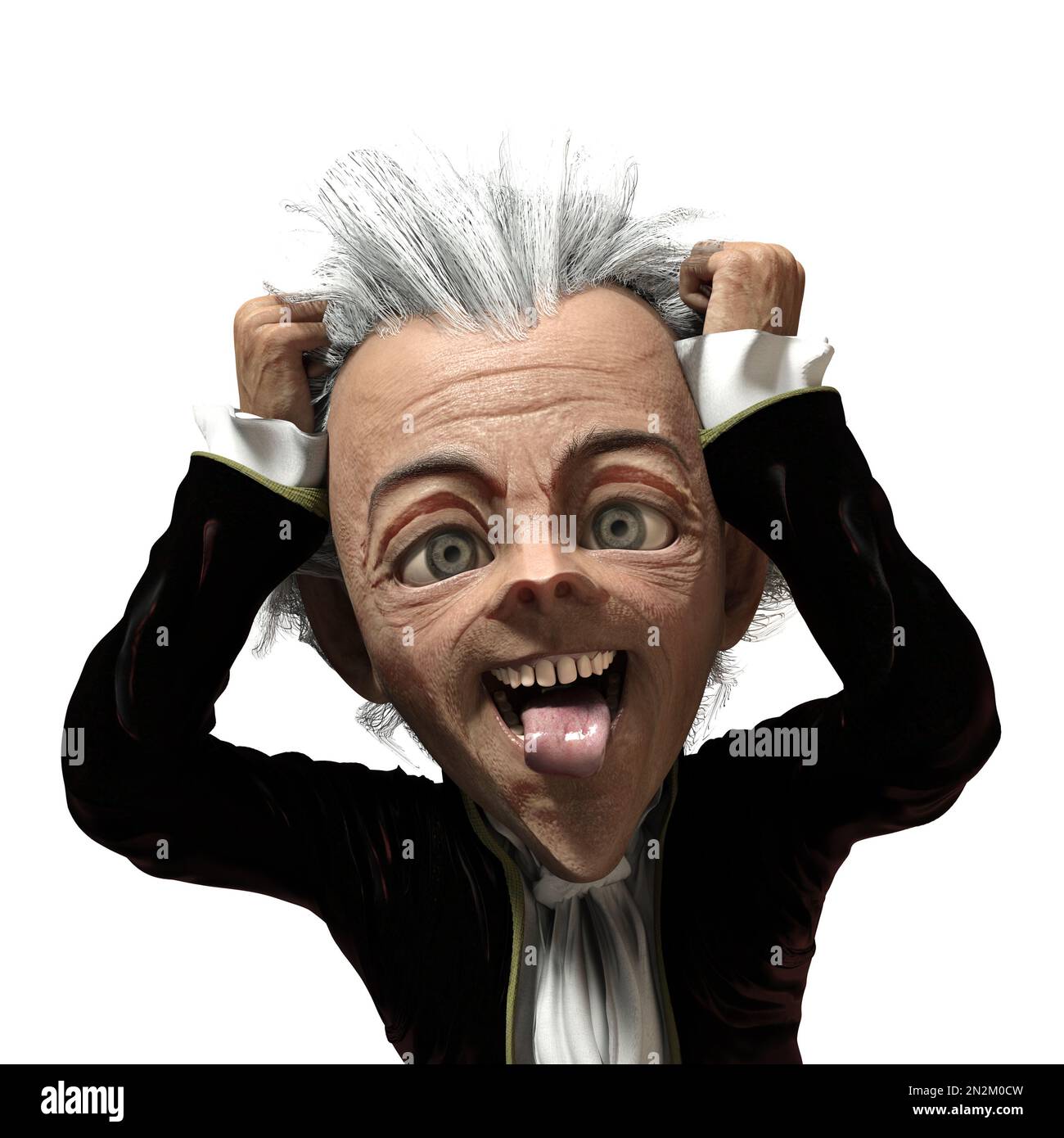 3D-illustration of a cute and funny cartoon earl vampire with a very ...