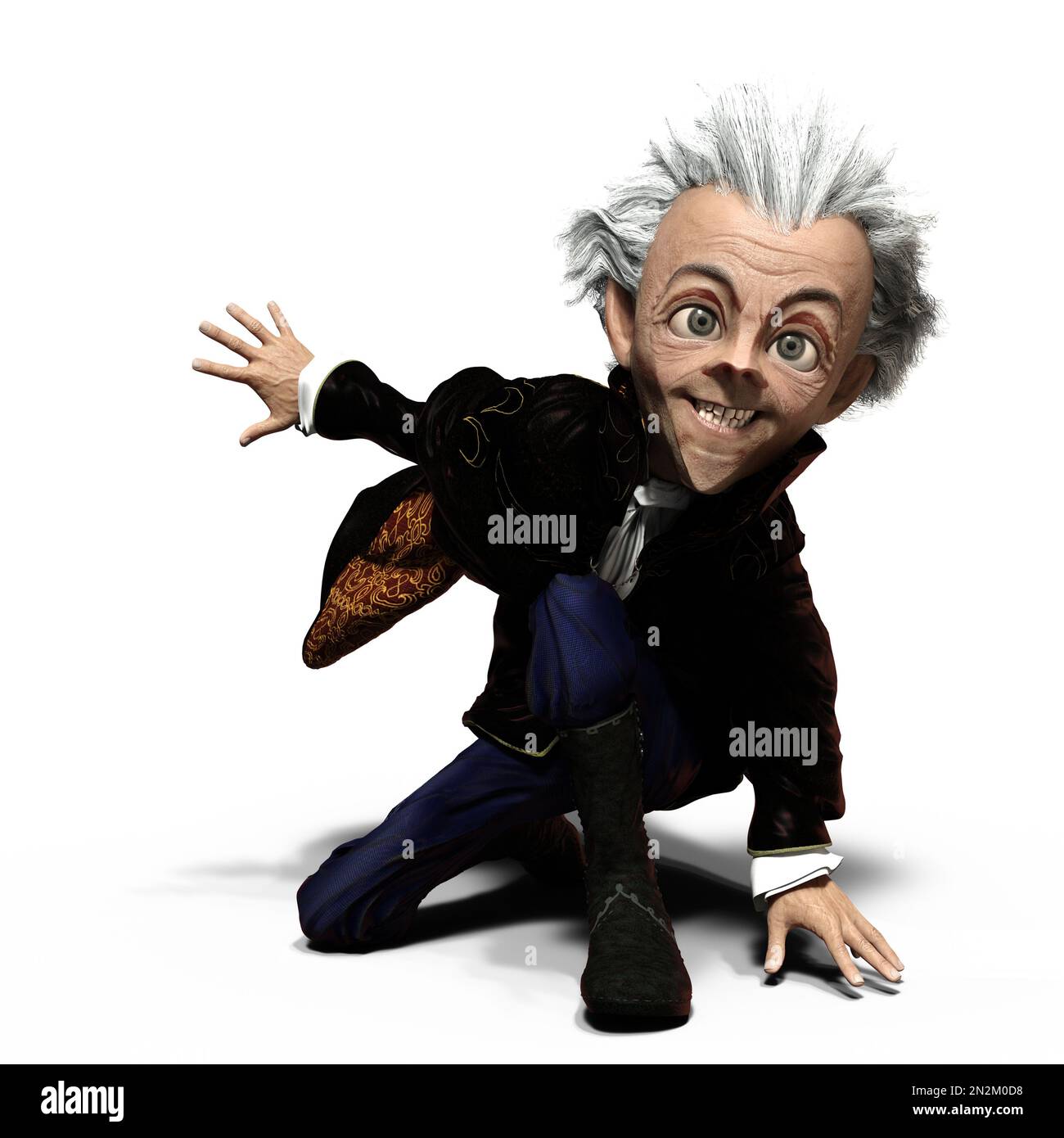 3D-illustration of a cute and funny cartoon earl vampire with a very ...