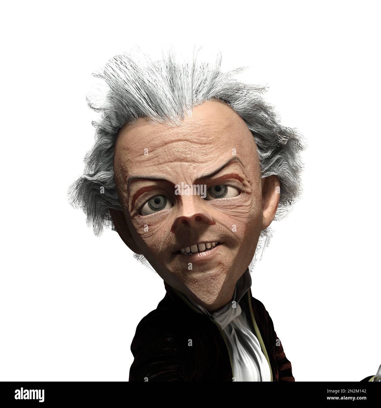 3D-illustration of a cute and funny cartoon earl vampire with a very ...