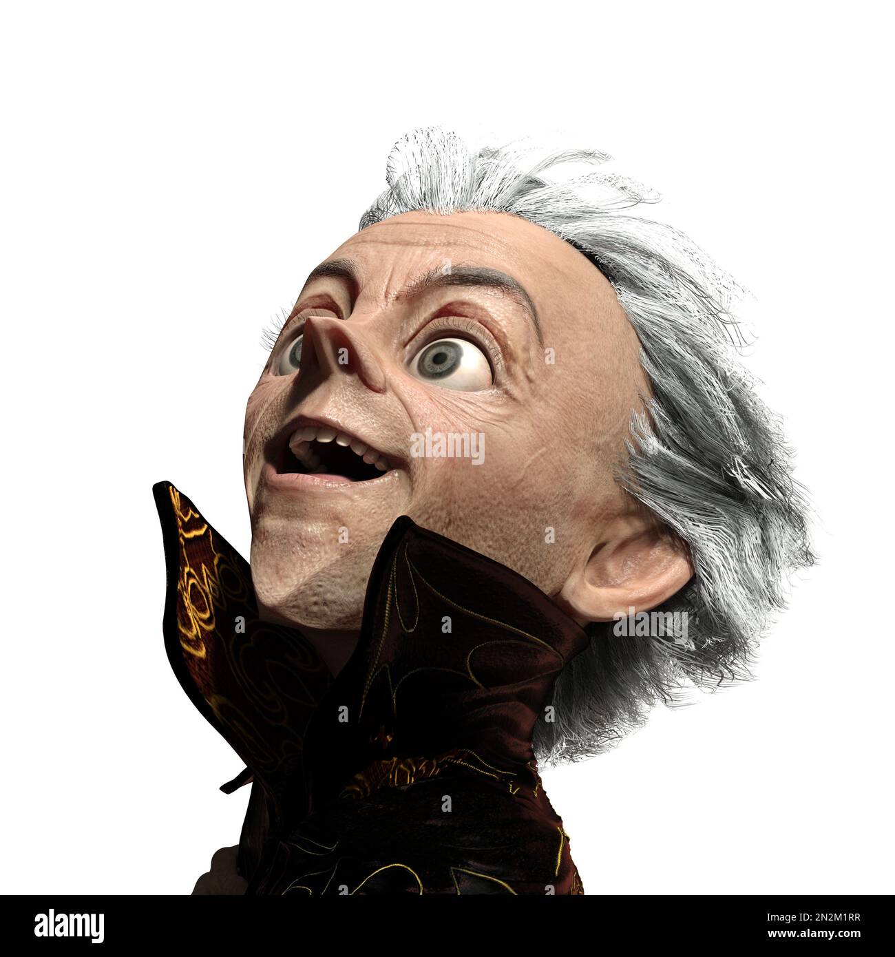 3D-illustration of a cute and funny cartoon earl vampire with a very ...