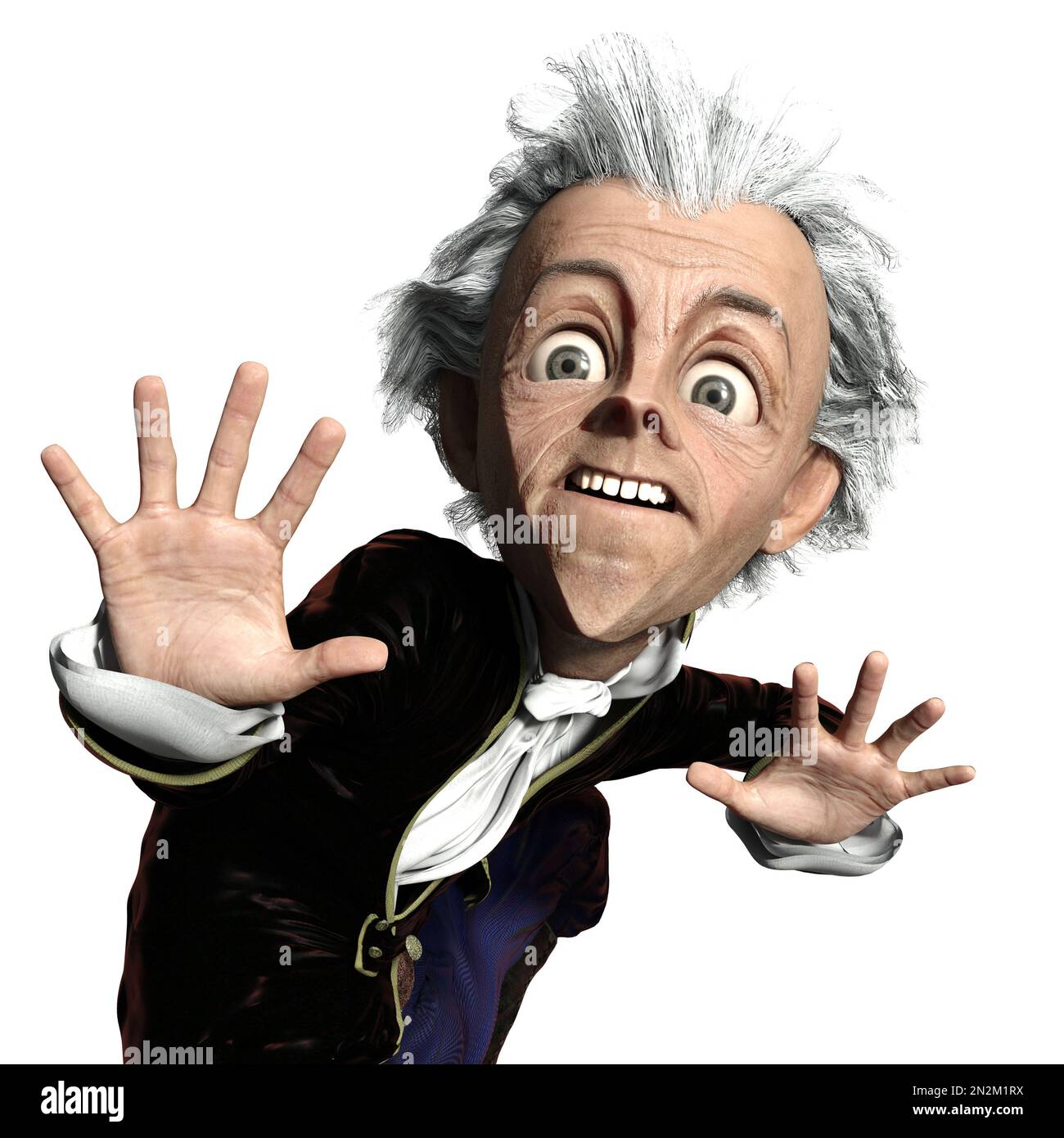 3D-illustration of a cute and funny cartoon earl vampire with a very ...