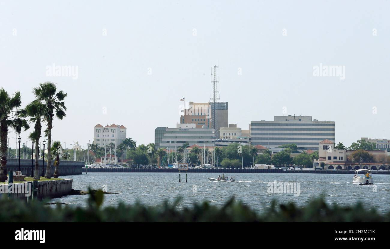The city of Bradenton, Fla., is seen from Palmetto, Fla., Thursday ...